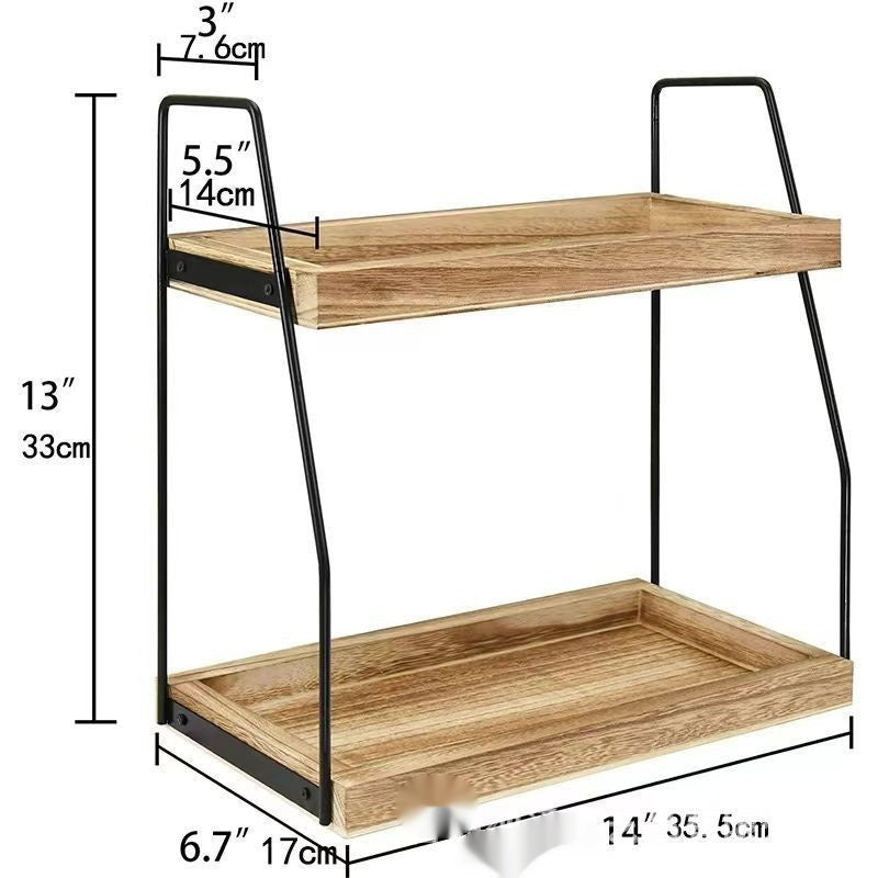 Transform Your Kitchen with the Wooden Kitchen Rack Storage Rack – Iron ...